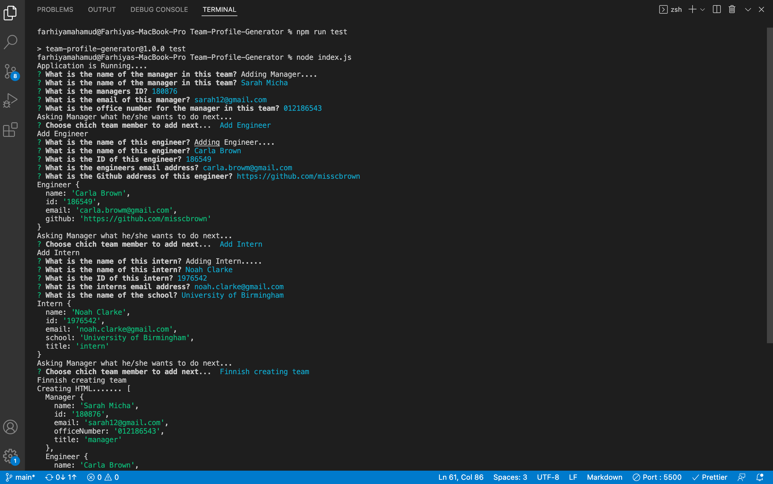 Team Profile Generator Building A Node Js Command Line Application That Takes In Information